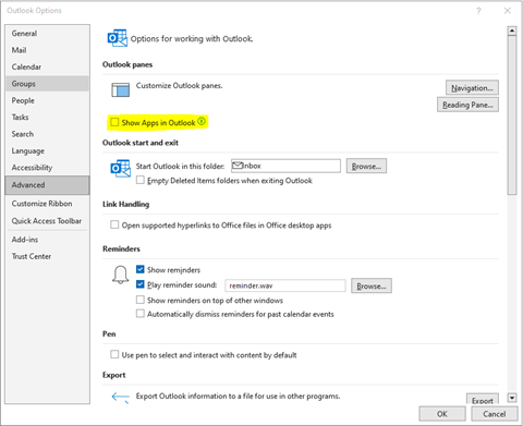Outlook - Change Outlook Shortcut Bar Location – Ellis Whittam